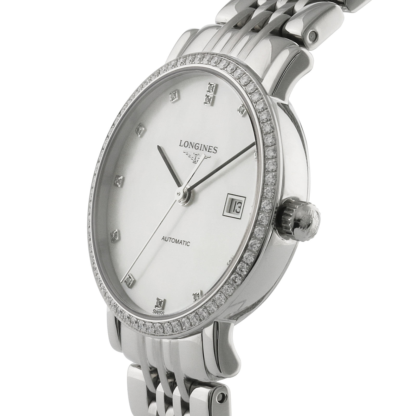 Longines Elegant Collection Ladies 29mm Diamond Automatic Watch ...