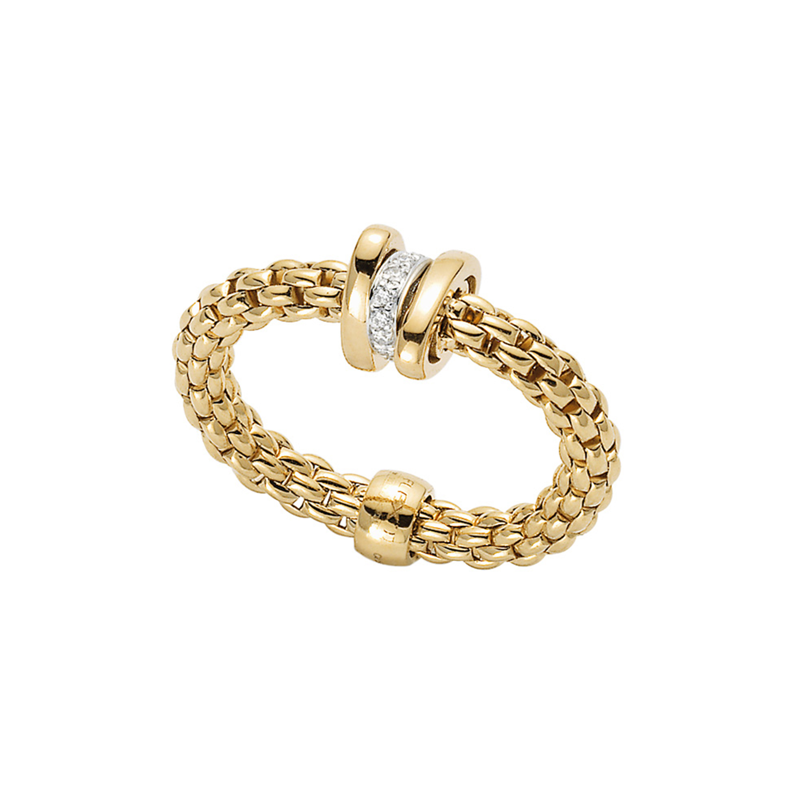 Fope 18ct Yellow & White Gold Flex'it Prima Ring | Rings | Jewellery ...