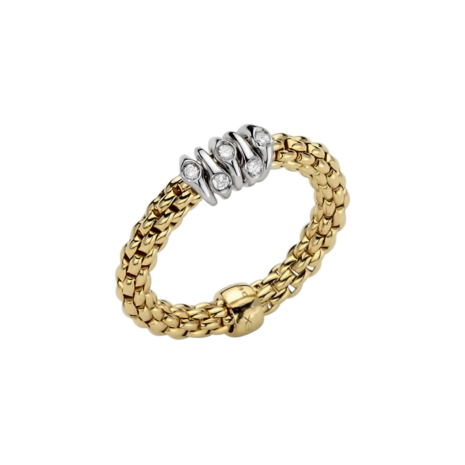 Fope 18ct Yellow & White Gold Flex'it Prima Ring | Rings | Jewellery ...